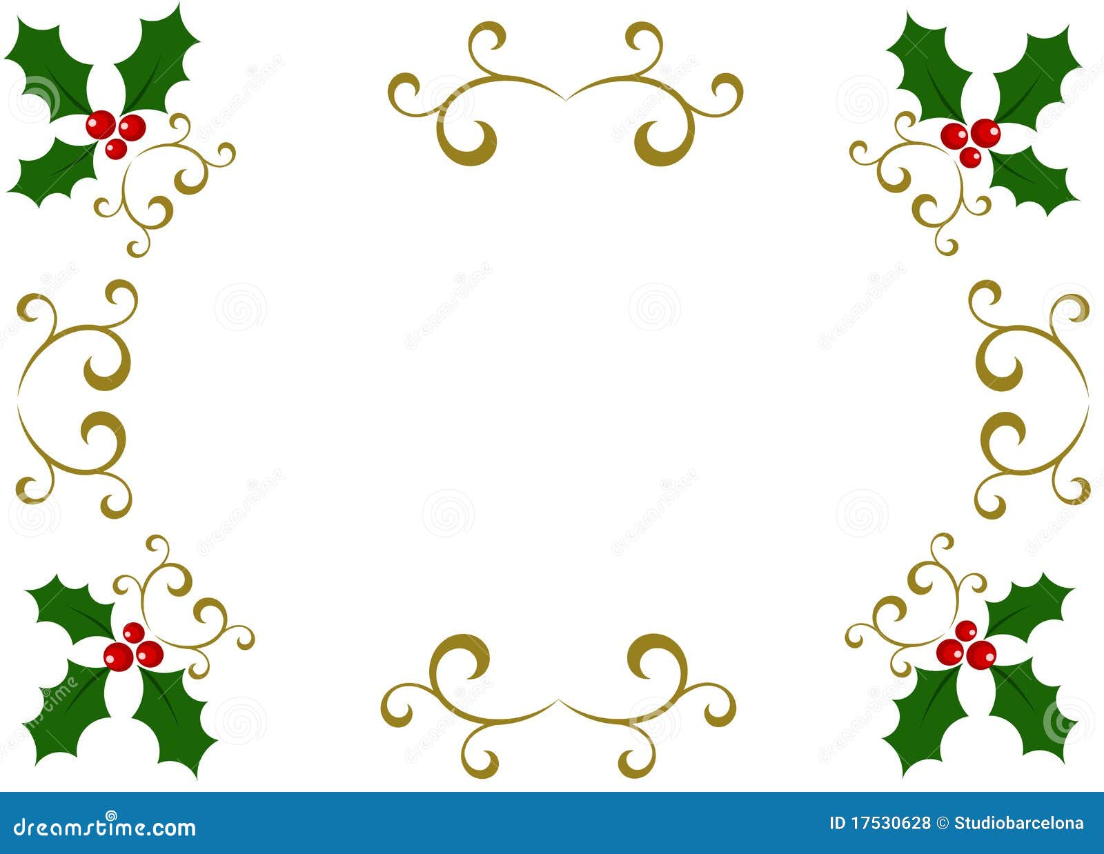 Holly frame stock vector. Illustration of american, isolated - 17530628