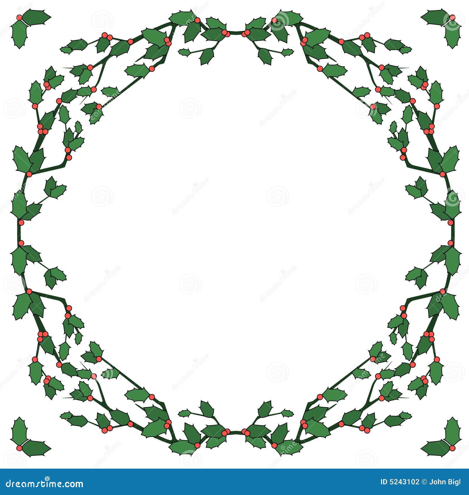 Holly frame stock vector. Illustration of berry, bush - 5243102
