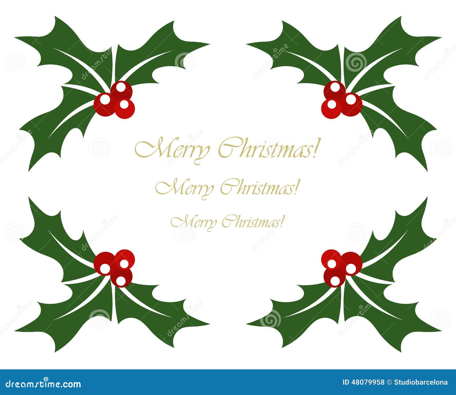 Holly frame stock vector. Illustration of gift, european - 48079958