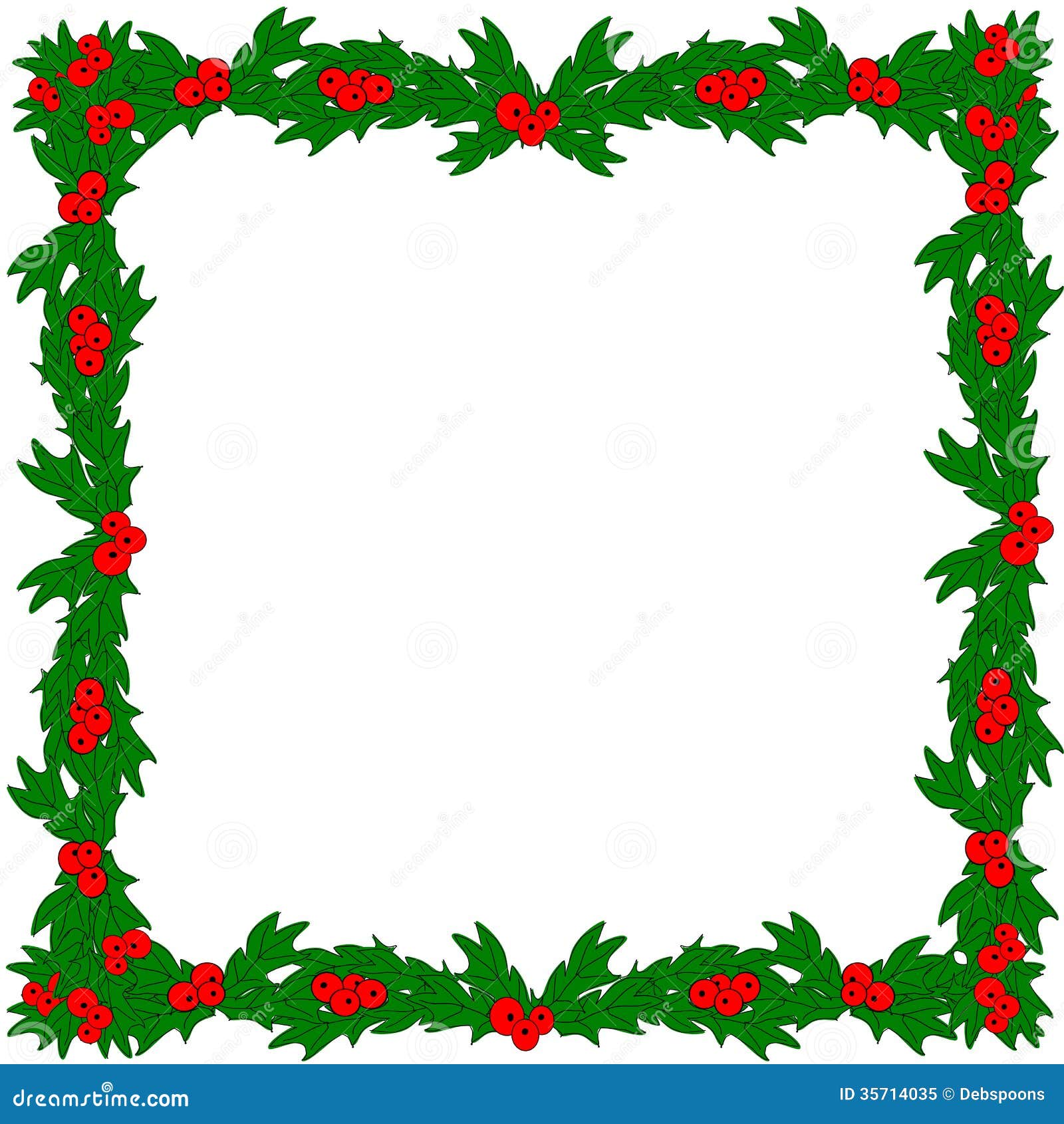 Holly with frame stock illustration. Illustration of leaf - 35714035