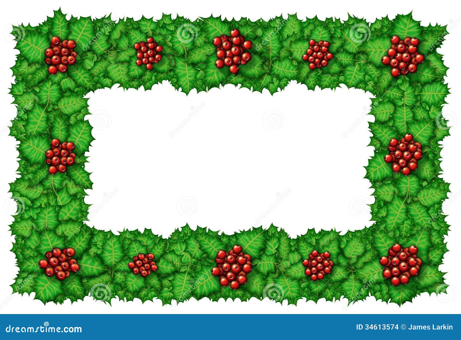Holly Frame stock illustration. Illustration of holiday - 34613574