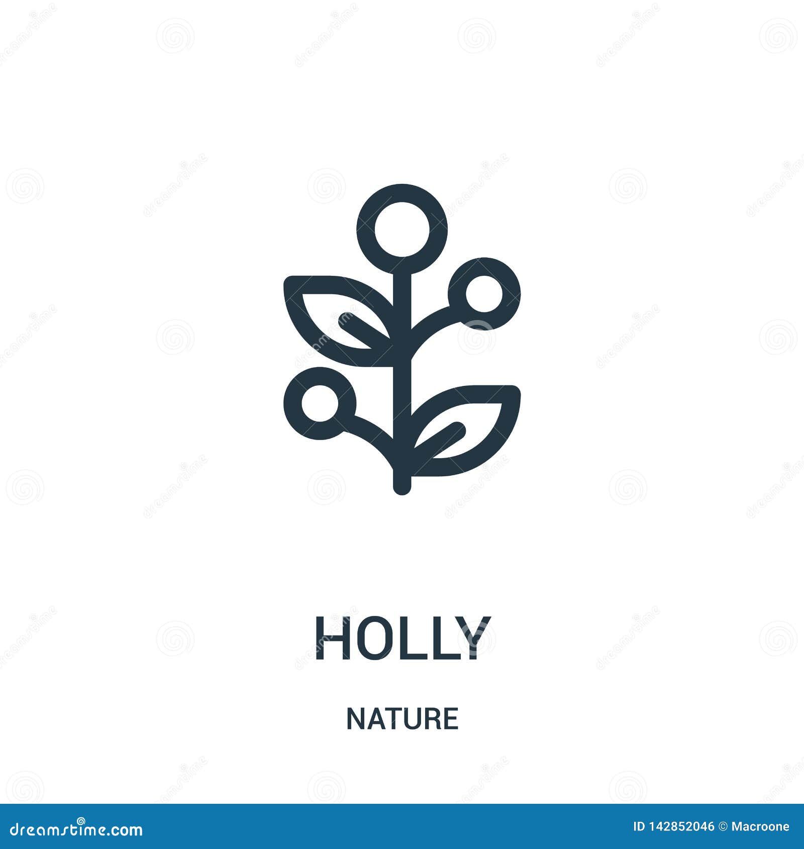 Holly Icon Vector from Nature Collection. Thin Line Holly Outline Icon ...