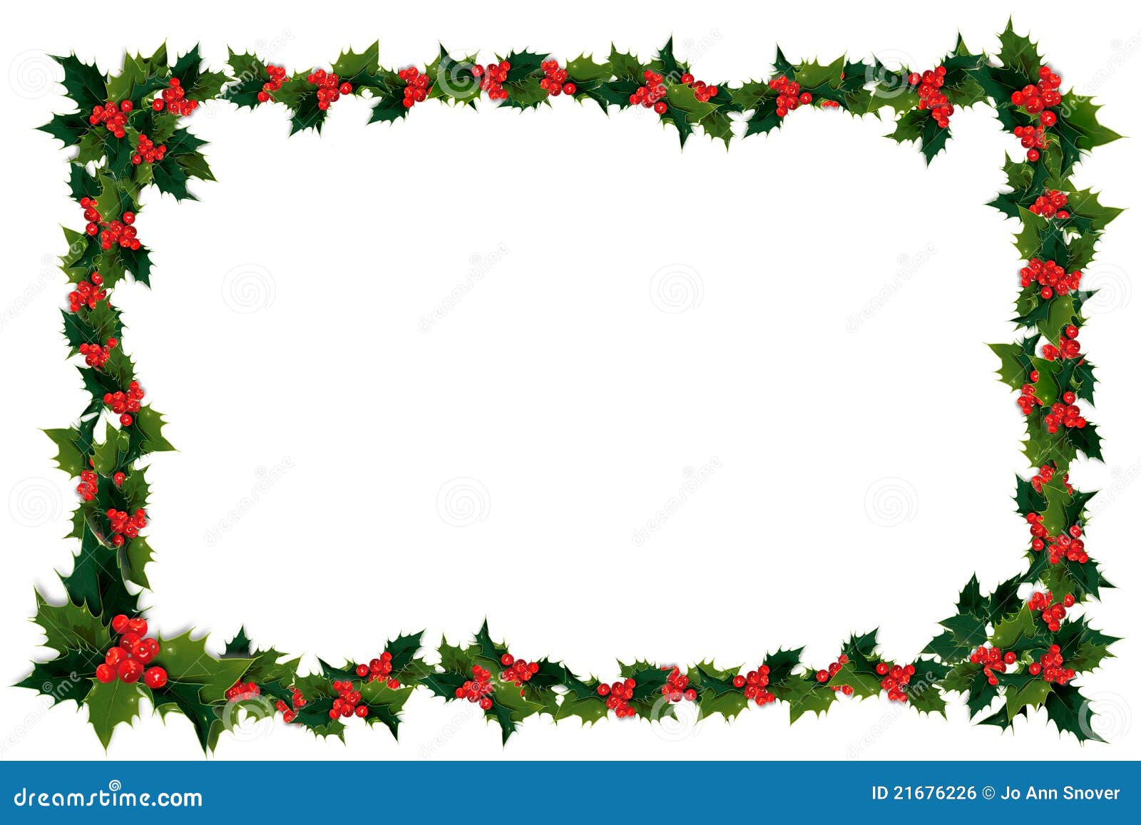 Holly leaf and berry frame stock illustration. Illustration of festive ...