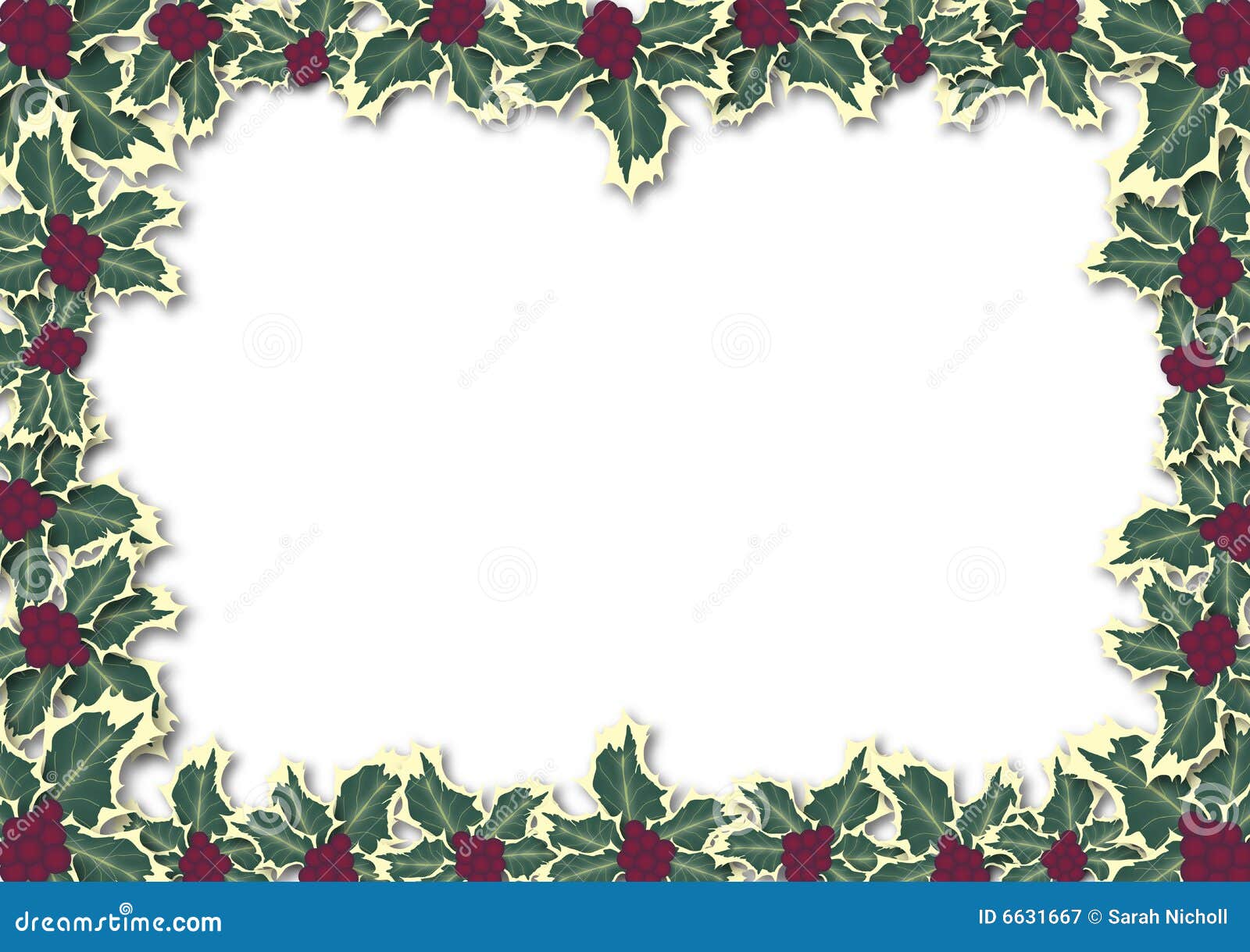 Holly Leaves Border Royalty-Free Stock Photography | CartoonDealer.com ...