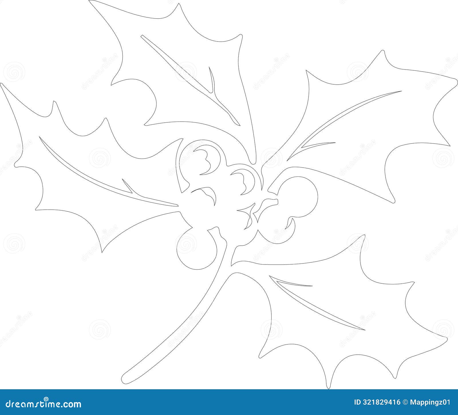 Holly Outline Silhouette Generative Ai Stock Vector - Illustration of ...