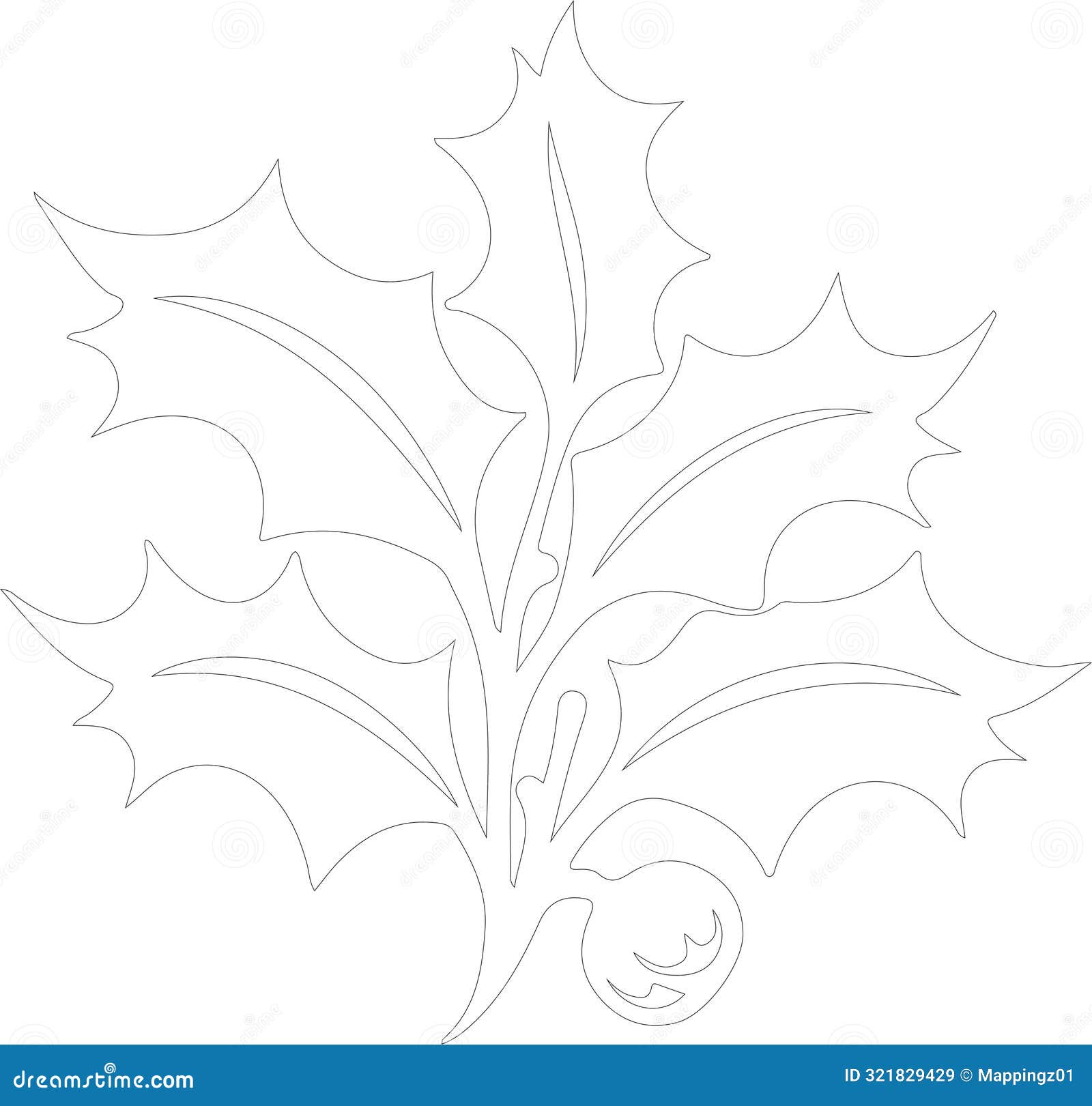 Holly Outline Silhouette Generative Ai Stock Vector - Illustration of ...