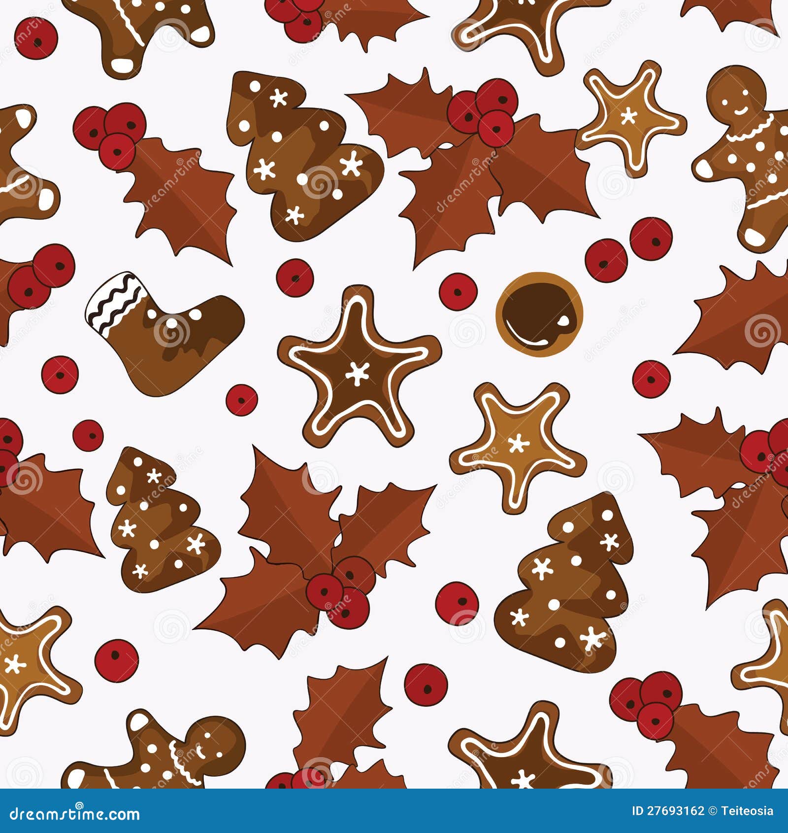 Holly pattern stock vector. Illustration of cake, food - 27693162