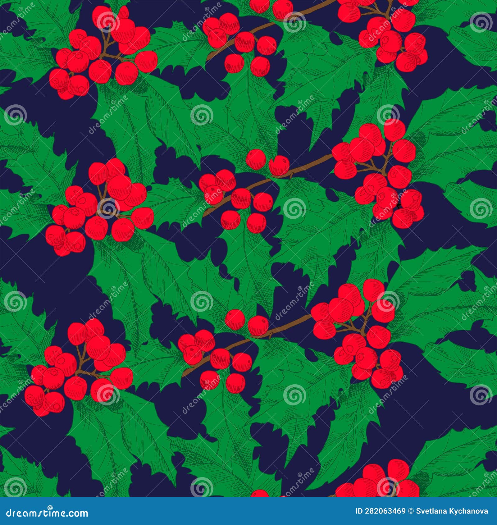 Holly pattern 4 stock vector. Illustration of number - 282063469