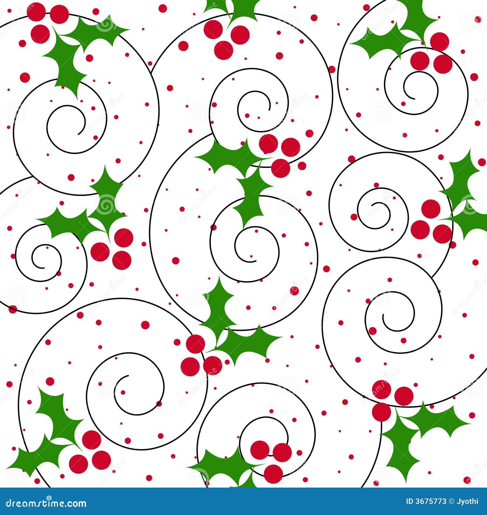 Holly pattern stock illustration. Illustration of rich - 3675773