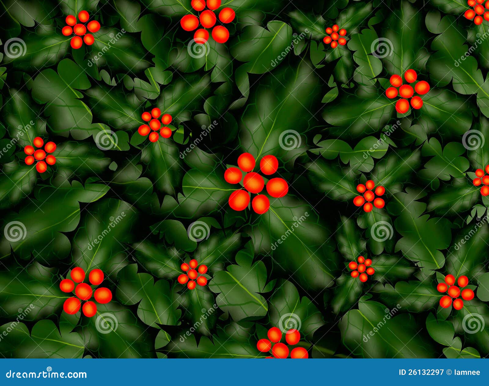 A Holly Pattern Background for Christmas. Stock Illustration ...