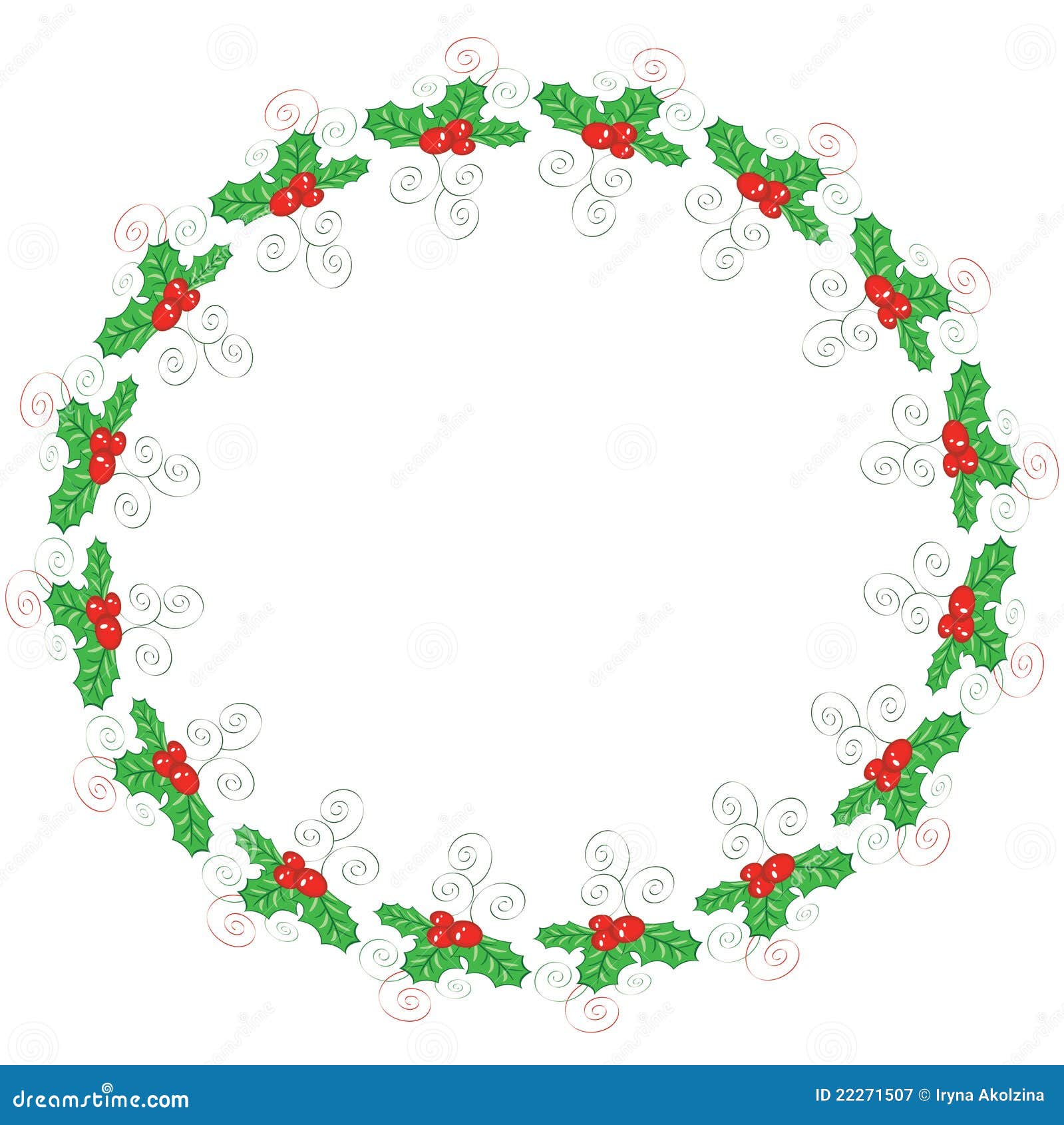 Holly round frame stock vector. Illustration of merry - 22271507