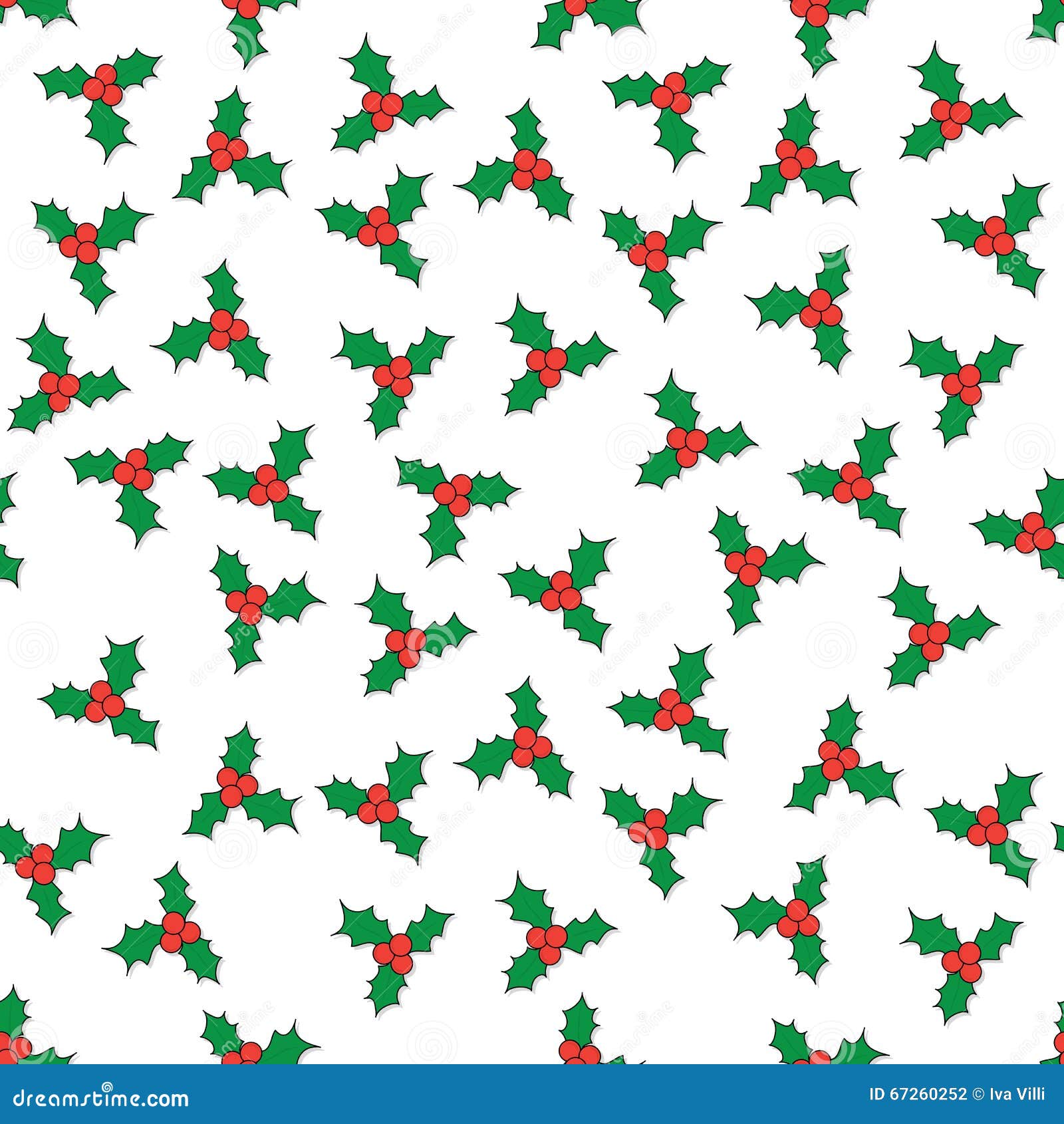 Holly seamless pattern stock vector. Illustration of design - 67260252