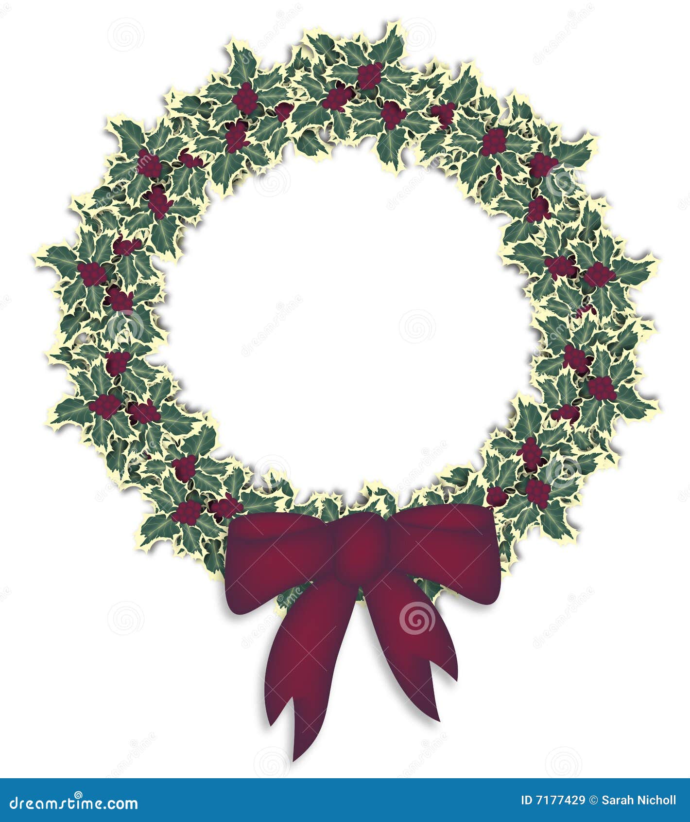 Holly Wreath Vector Illustration | CartoonDealer.com #6840114