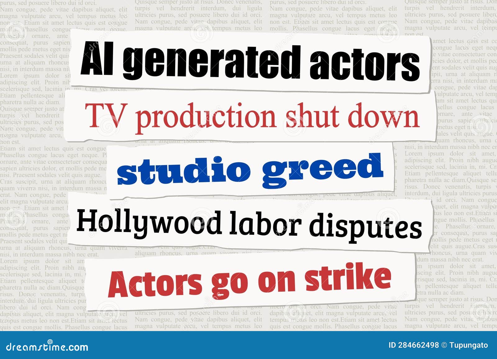 Hollywood Actors AI Problem Headlines Stock Vector - Illustration of ...