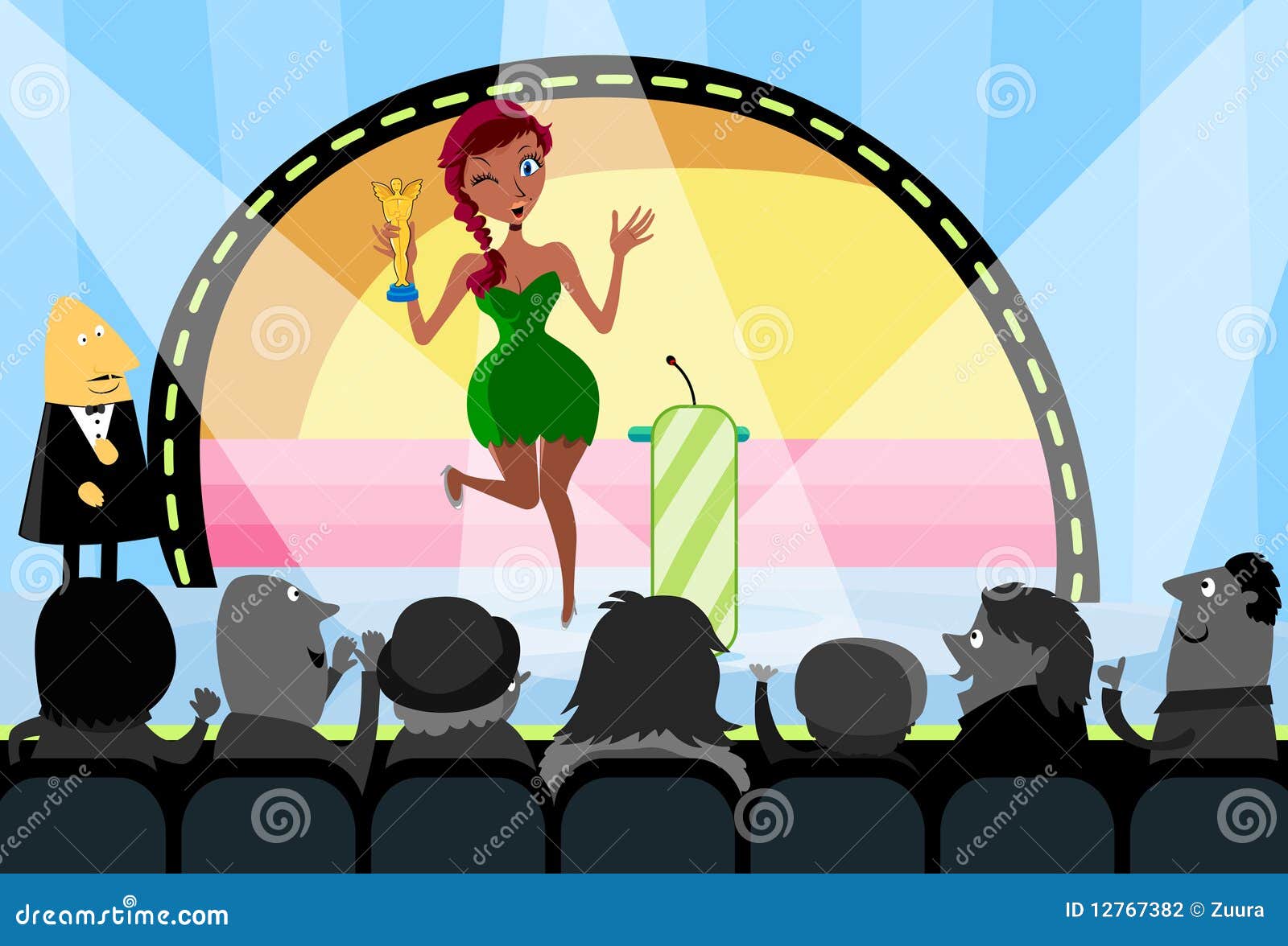 Hollywood Actress On The Red Carpet Cartoon Vector | CartoonDealer.com ...