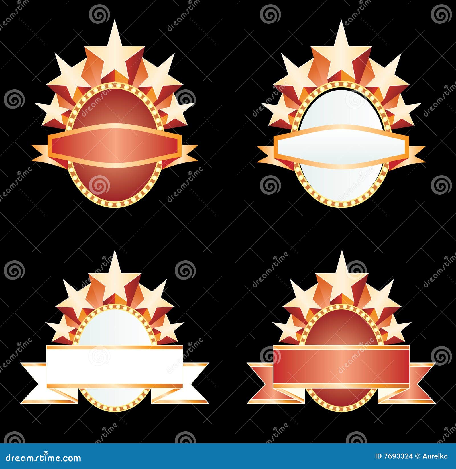 Hollywood banner stock vector. Illustration of shiny, lightning - 7693324