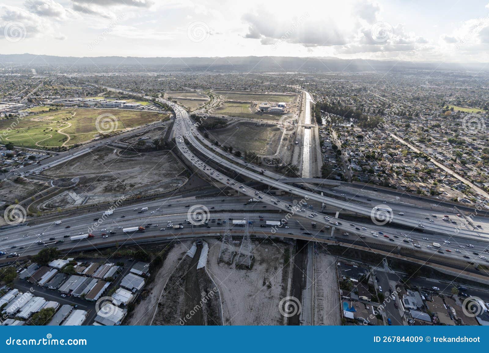 Hollywood 170 Freeway at Interstate 5 Stock Image - Image of road ...