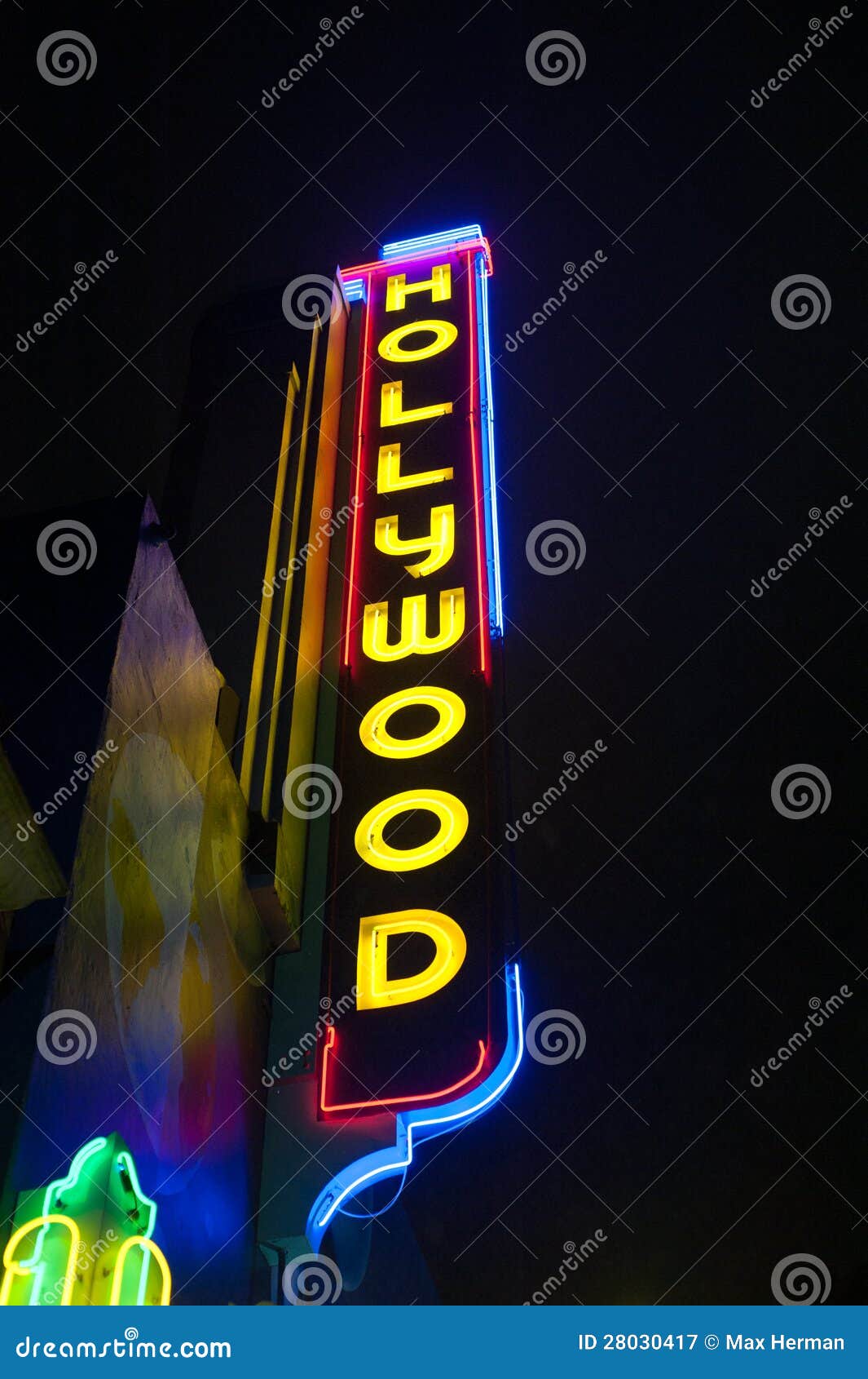 Hollywood neon sign stock image. Image of movies, celebrity - 28030417