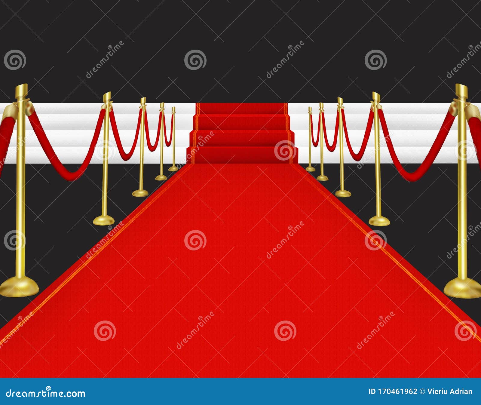 Hollywood Red Carpet ,3D Illustration Space for Text Stock Illustration ...