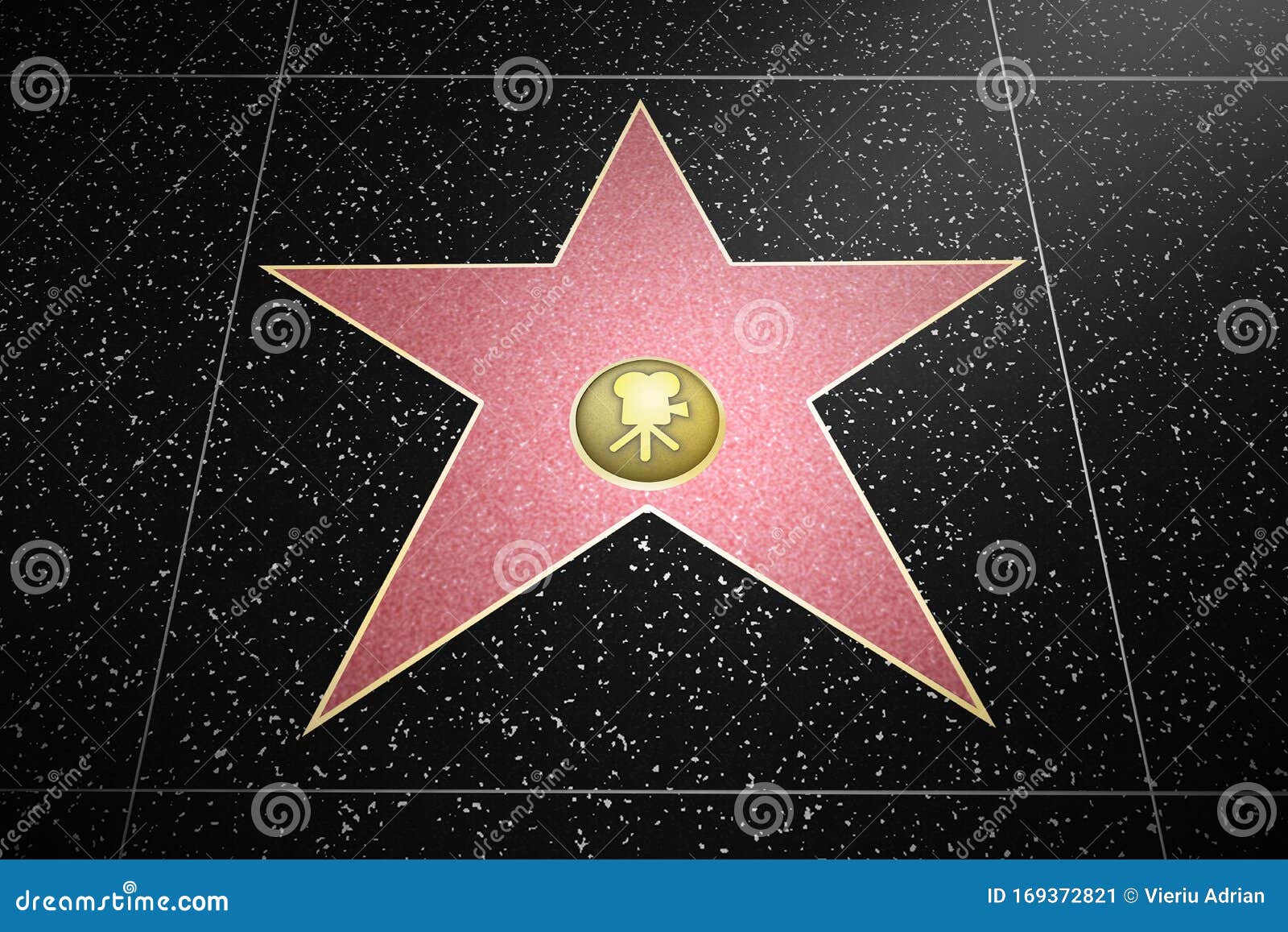 Hollywood Star On Celebrity Fame Of Walk Boulevard. Vector Symbol Star ...