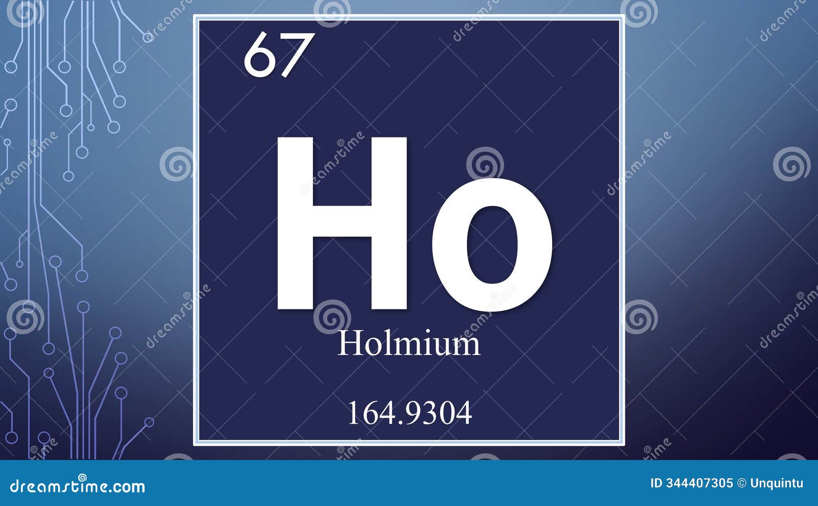 Holmium Chemical Element Symbol on Warm Blue Abstract Background Stock ...