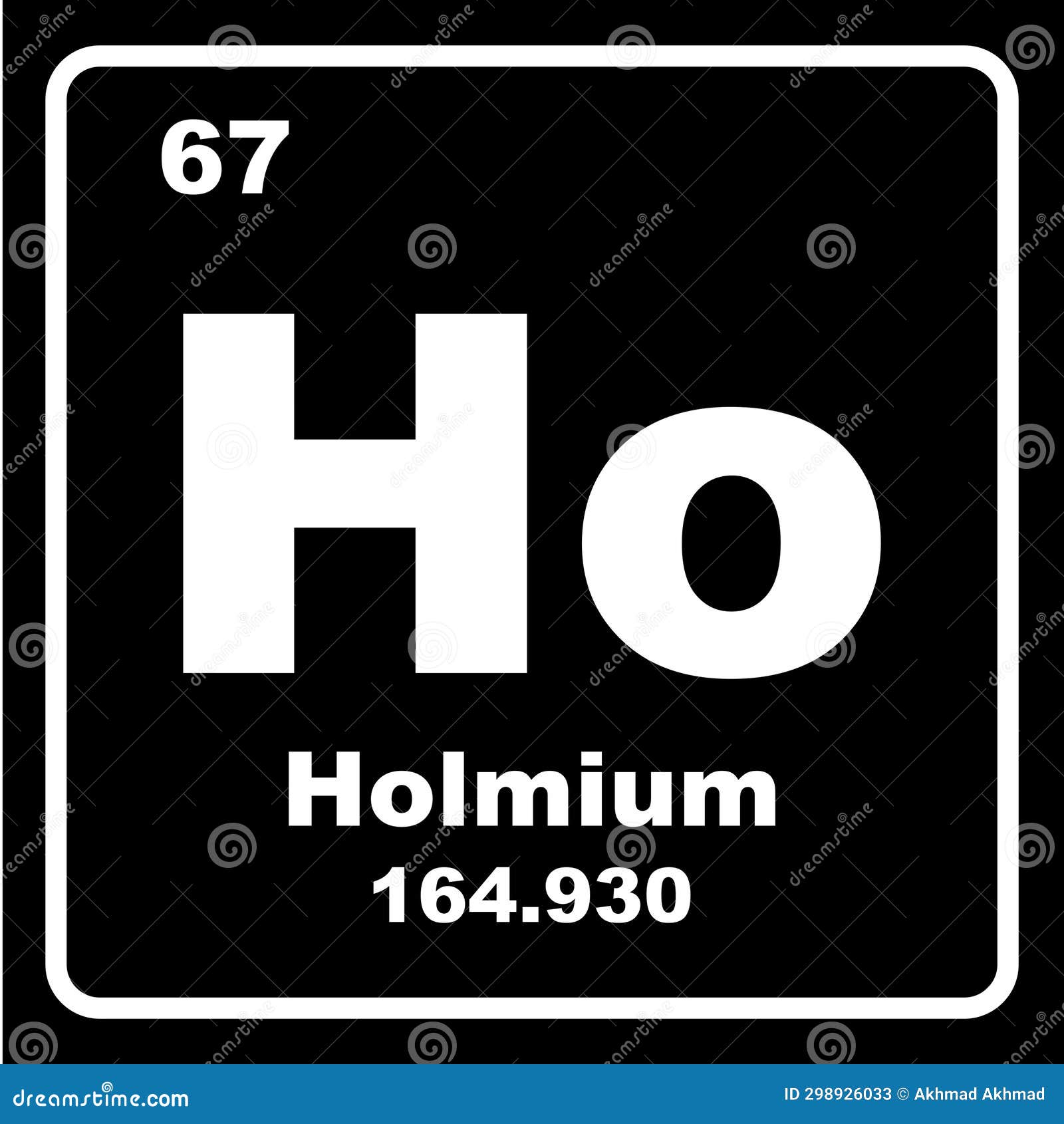 Holmium Icon. Ho Chemical Element. Atomic Number 67. Mass 164.93. Green ...