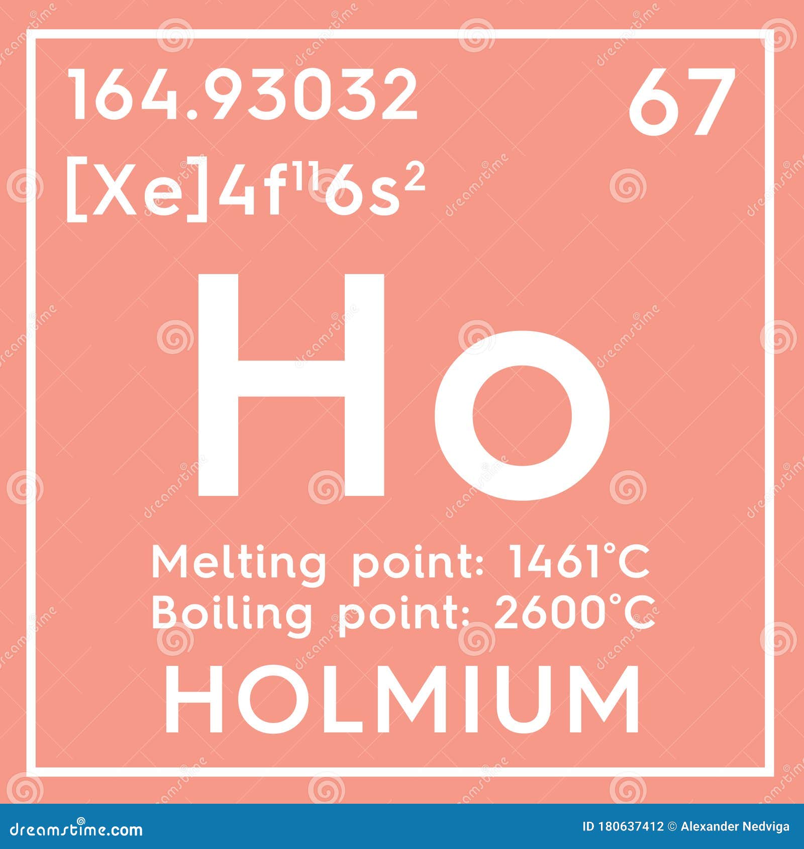 Cube With Holmium Number 67 Periodic Table Royalty-Free Stock Photo ...