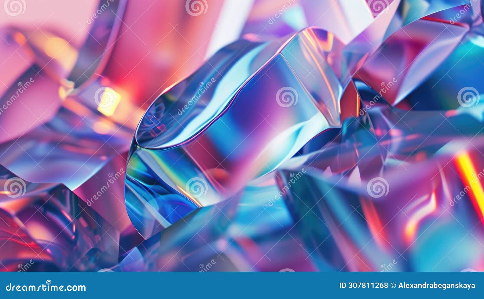 Holo Abstract 3d Shapes, Neon Background Stock Photo | CartoonDealer ...