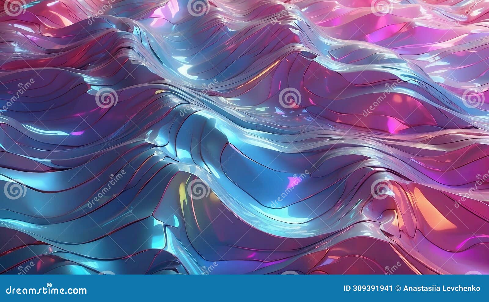 Holo Abstract 3d Shapes, Neon Background Stock Illustration ...