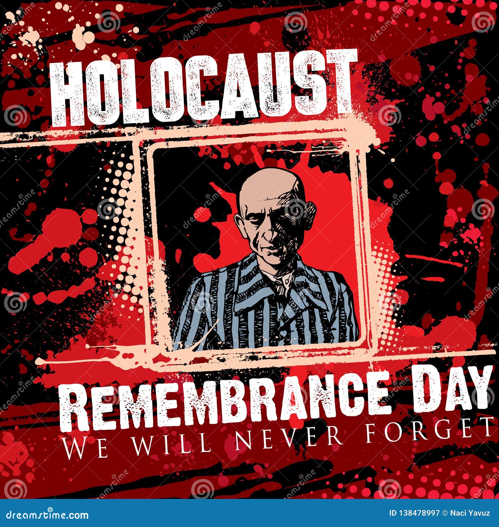 Holocaust Remembrance Day Poster Stock Vector - Illustration of nazi ...