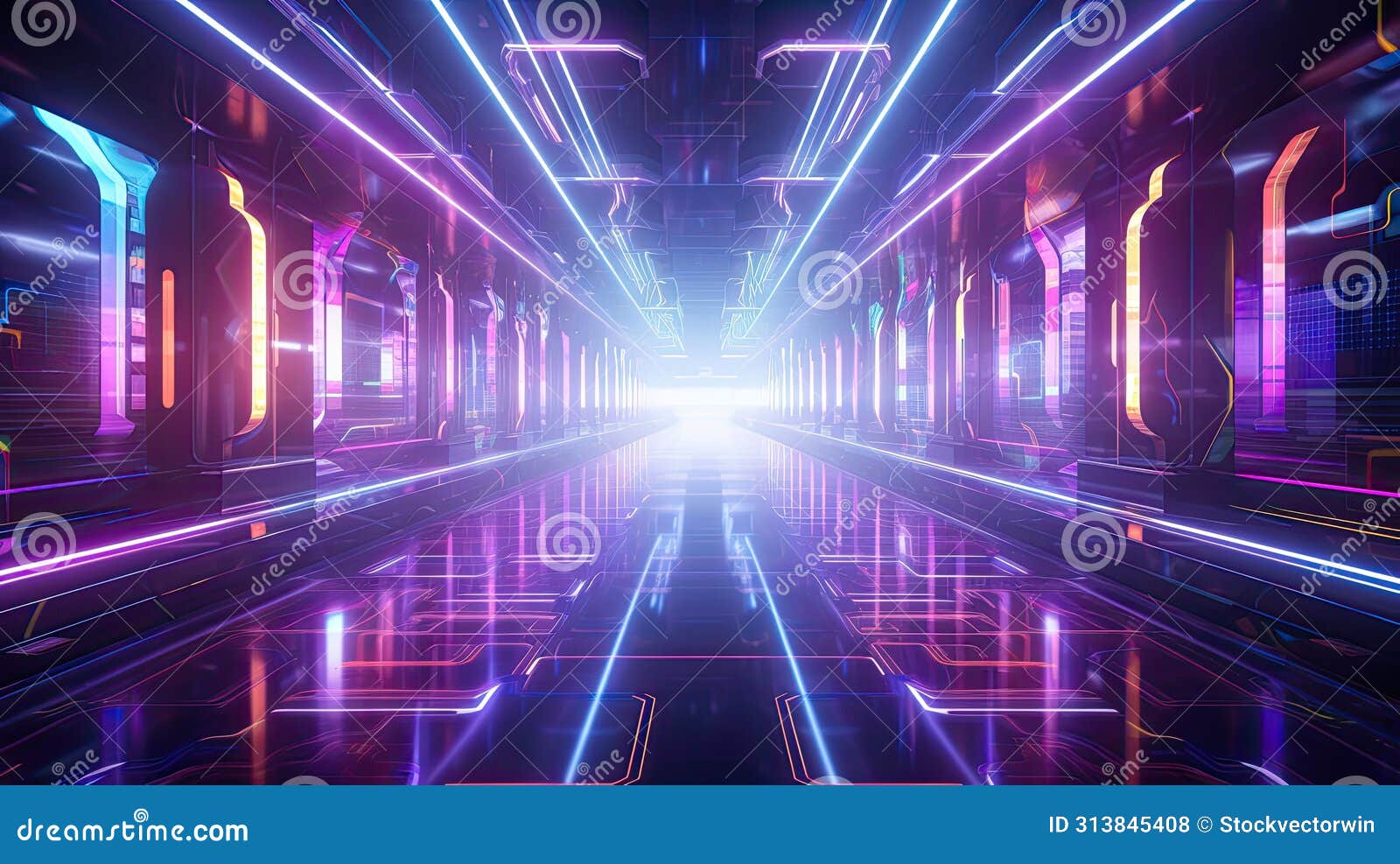 Holodisplays Blurred Sci Fi Interior Stock Illustration - Illustration of holodisplays ...