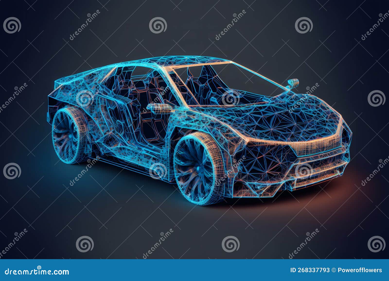 Hologram Auto, Created with Generative AI Technology Stock Illustration ...