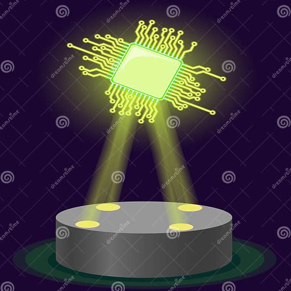 Hologram Chip. Cpu. New Technology. Vector Stock Illustration ...