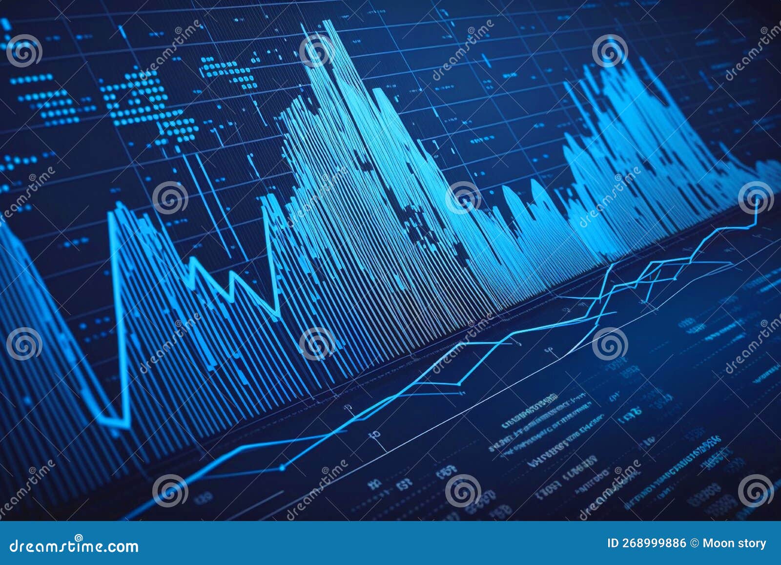 Hologram Data Graph or Chart Created with Generative AI Technology ...