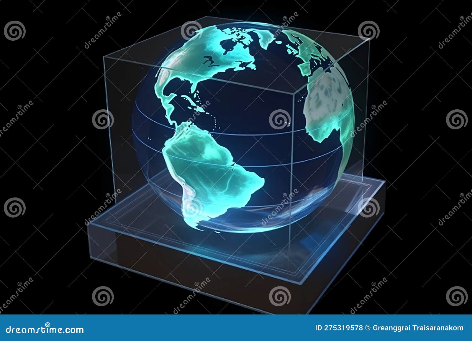 Hologram earth 3d model. stock illustration. Illustration of digital - 275319578