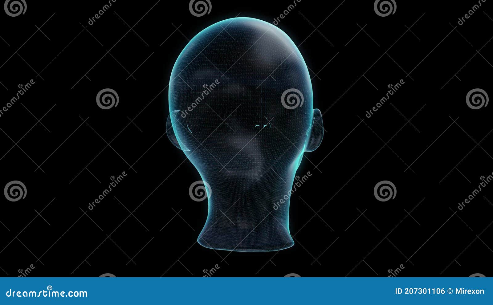 Hologram Formation Head. Futuristic Hologram 3d Model Stock Footage ...