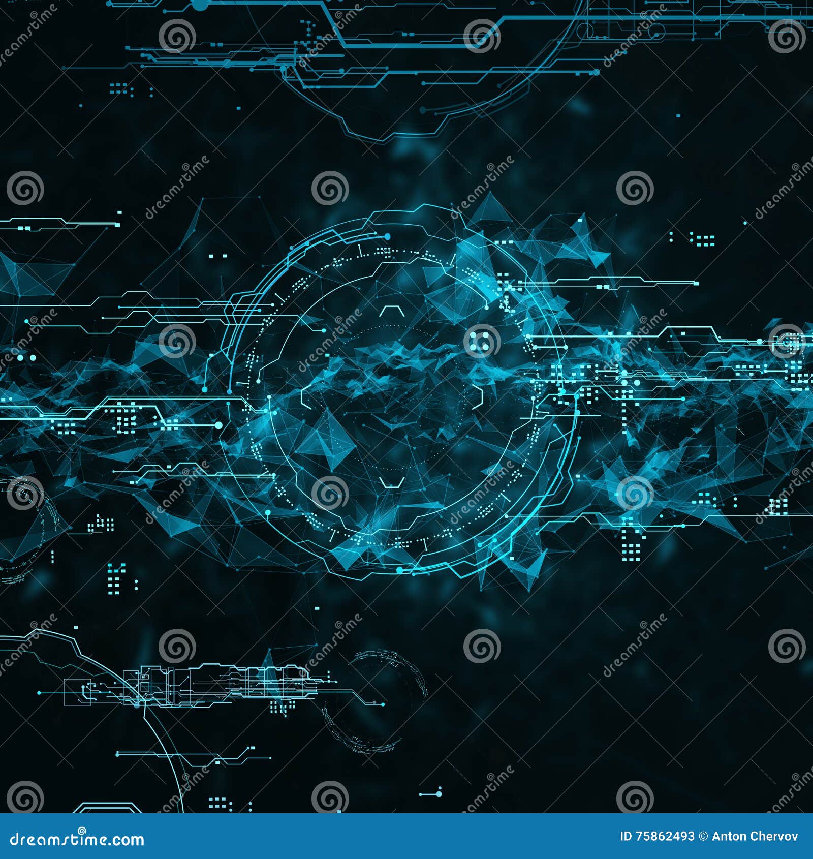 Hologram Futuristic Interface Stock Illustration - Illustration of ...
