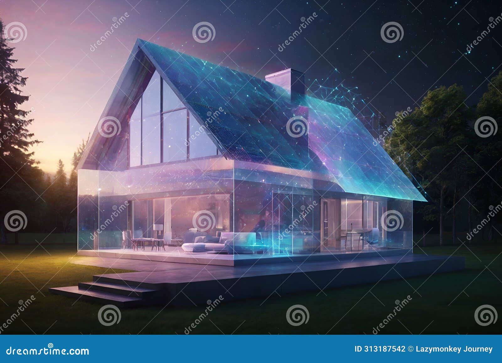 Hologram House. Scientific Design Architecture Stock Illustration ...