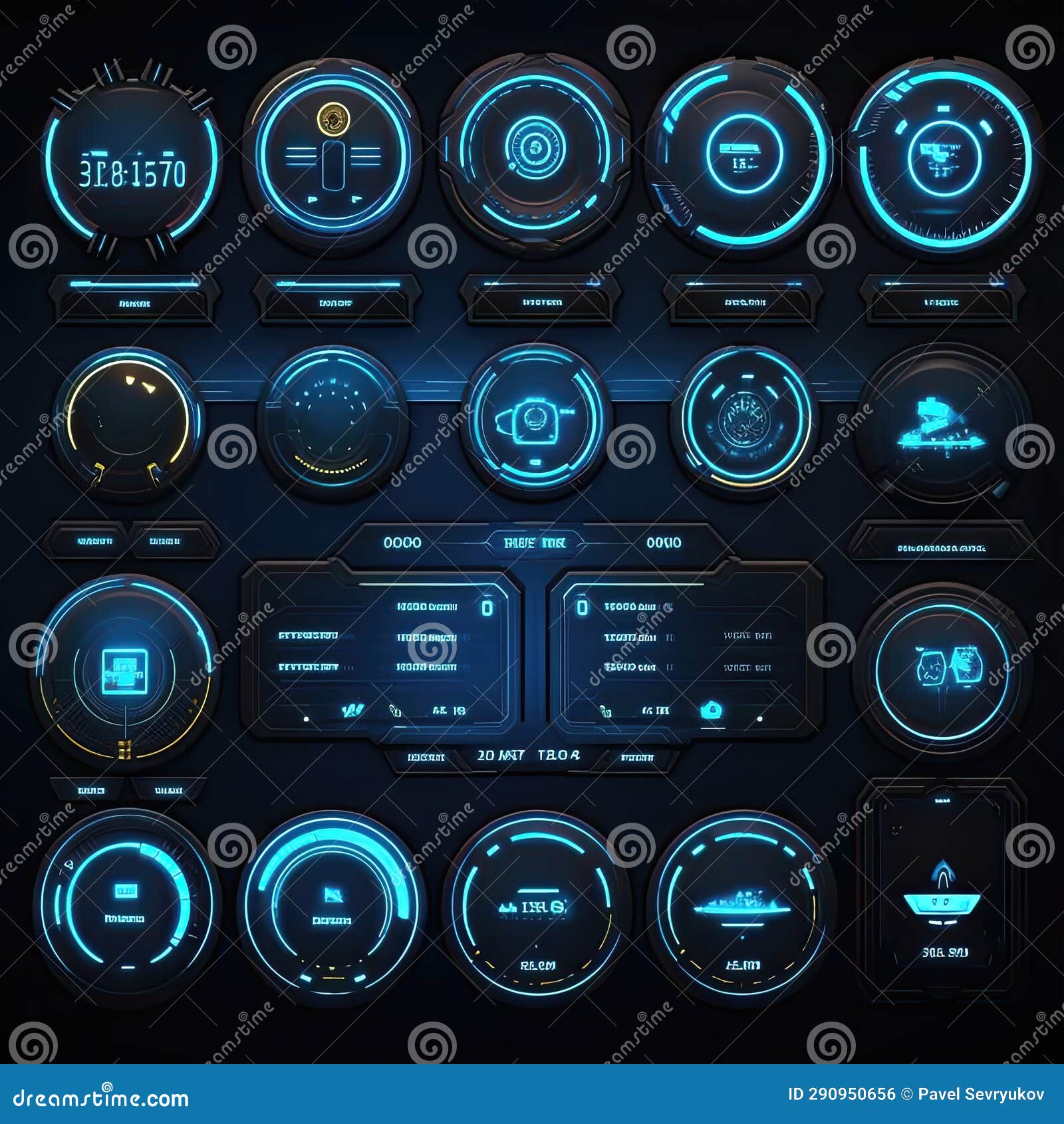 Hologram Hud Elements Ai Generated Stock Photo - Image of hologram ...
