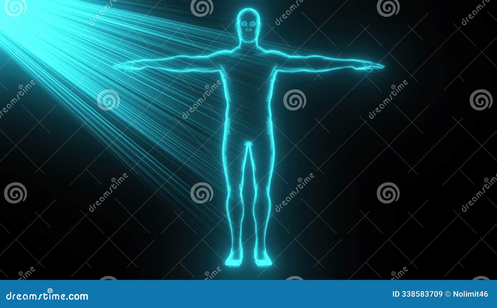 Hologram human body stock illustration. Illustration of background ...