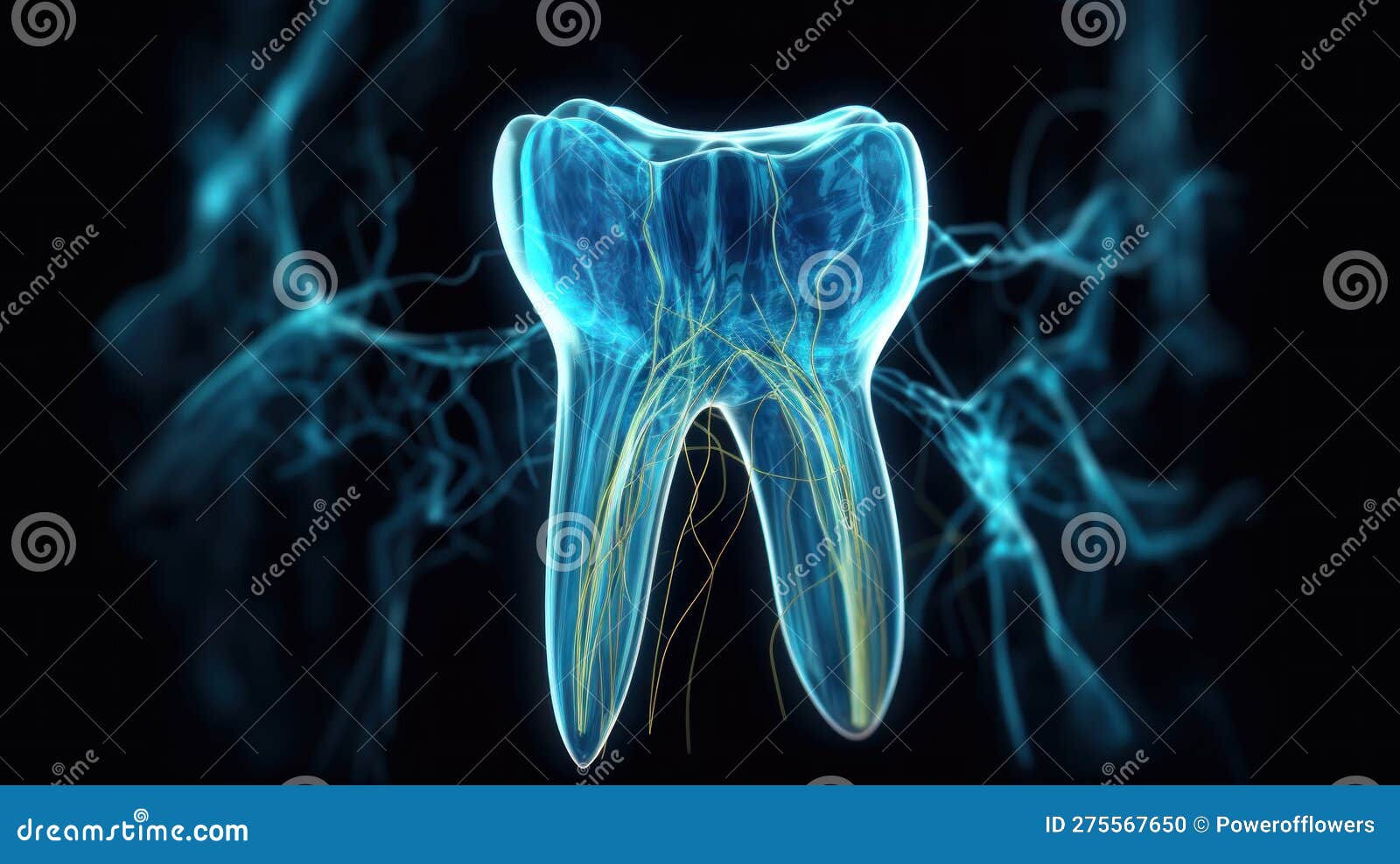 Hologram of a Human Tooth Created with Generative AI Technology Stock ...