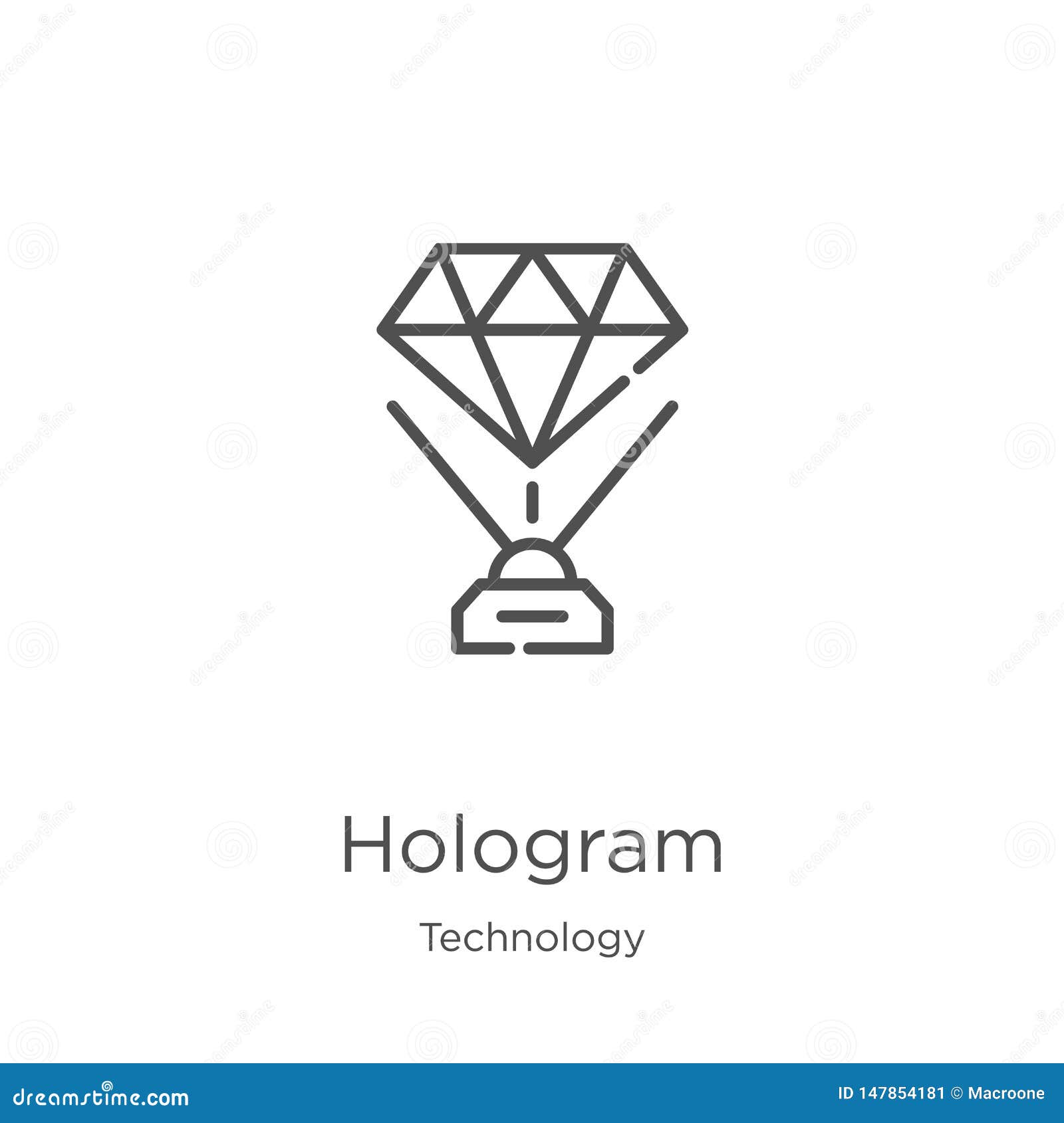 Hologram Icon Vector from Technology Collection. Thin Line Hologram ...