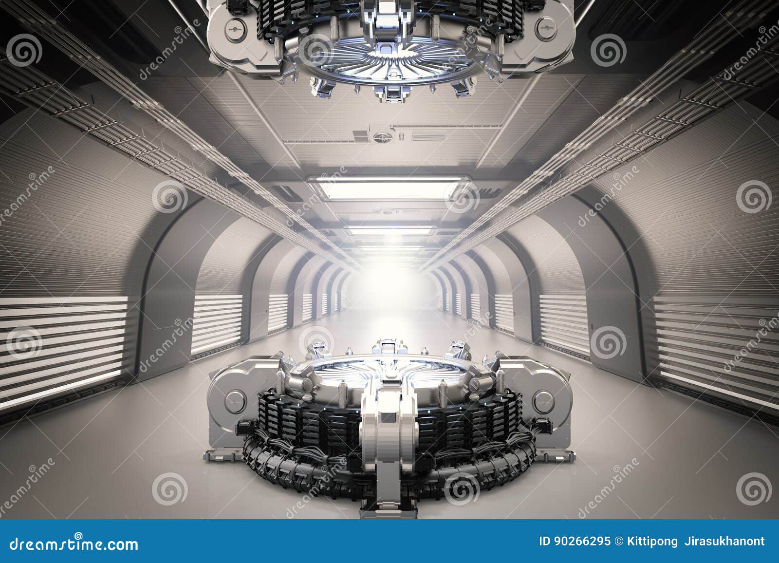 Hologram Machine or Projector in Tunnel Stock Vector - Illustration of ...
