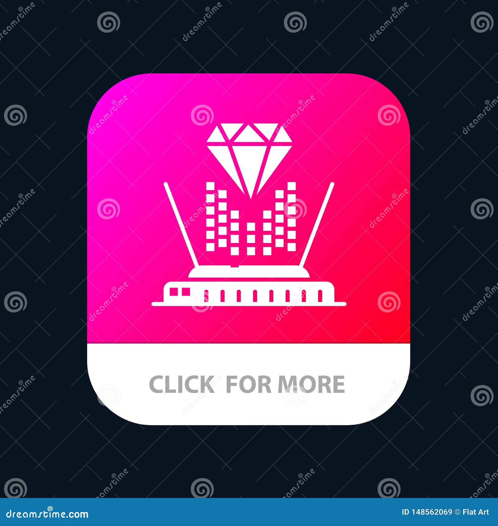 Hologram, Projection, Technology, Diamond Mobile App Button. Android ...