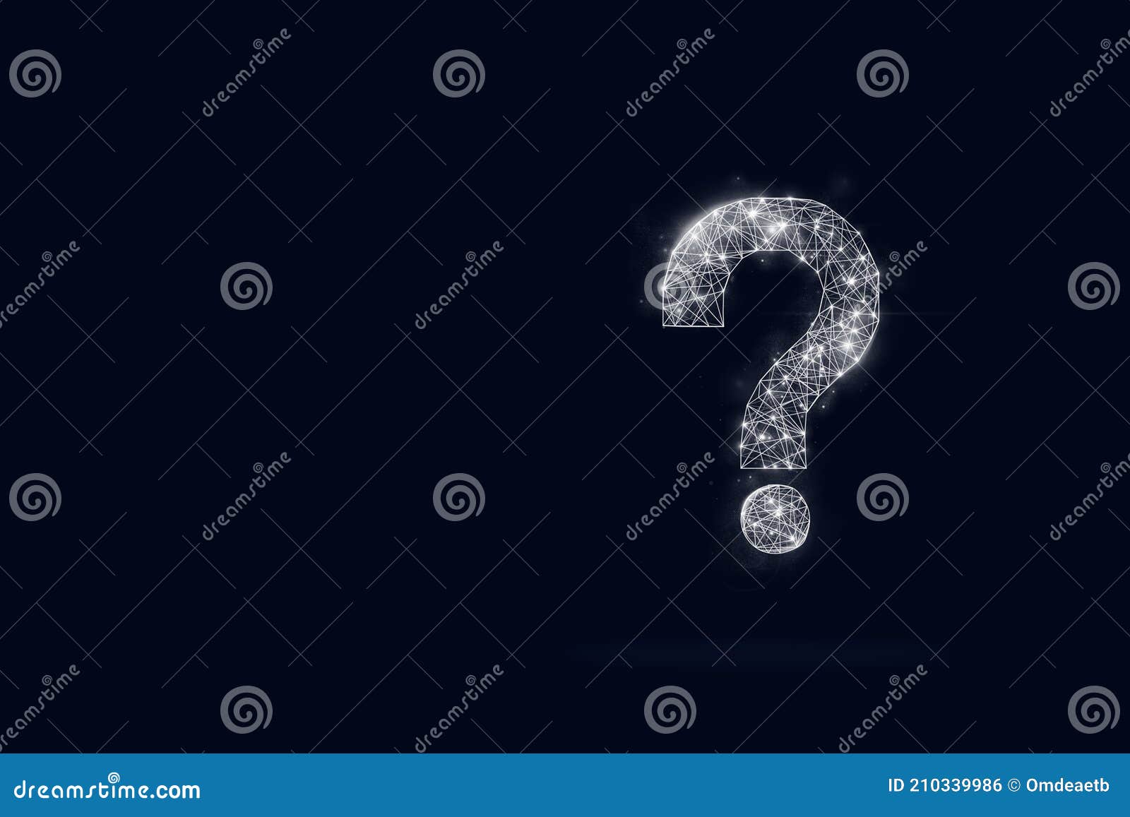 Hologram of the Question Mark on Dark Blue Background Stock ...