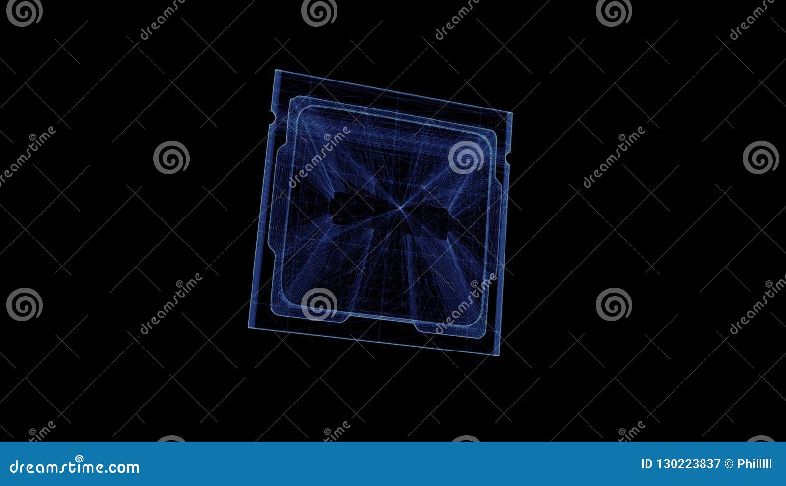 Hologram of a Rotating Computer Processor Stock Video - Video of frame ...