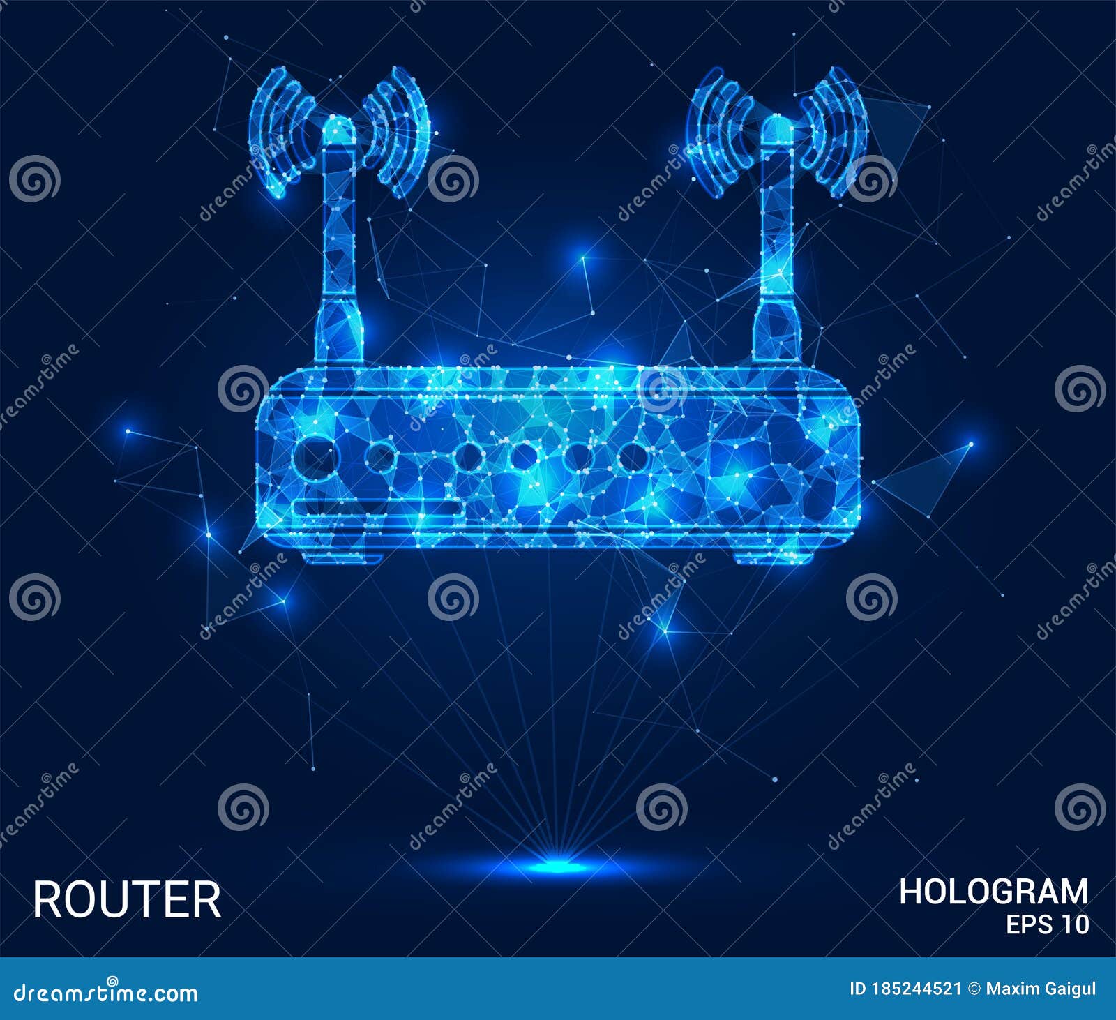 Hologram Router. Wireless Internet from Polygons, Triangles, Points and ...