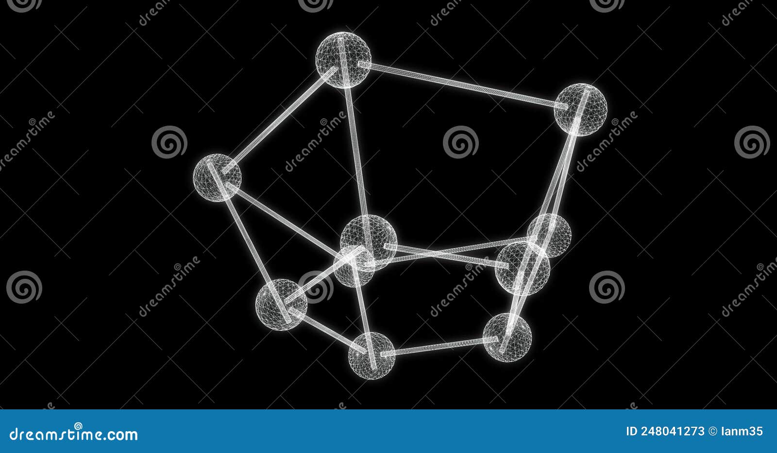 Hologram Screen 3d of a Molecule with Bonds Rotating - Loop Stock Video ...