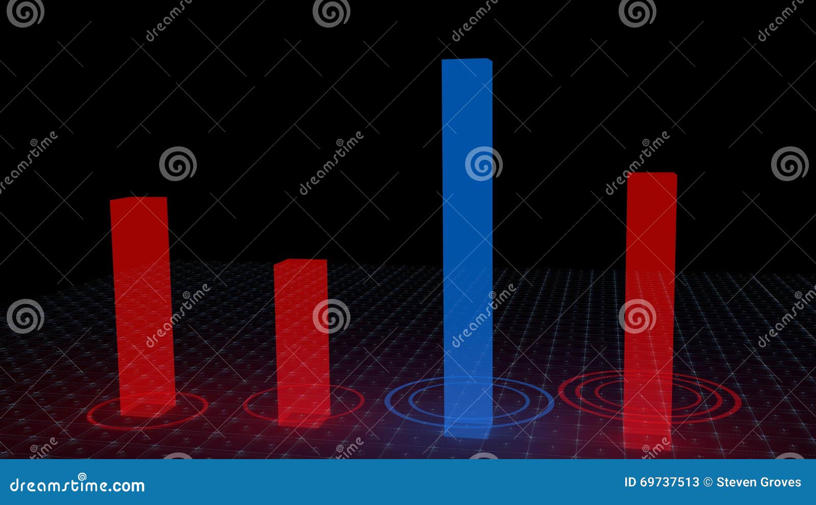 Hologram Showing Statistics Stock Illustration - Illustration of blue ...