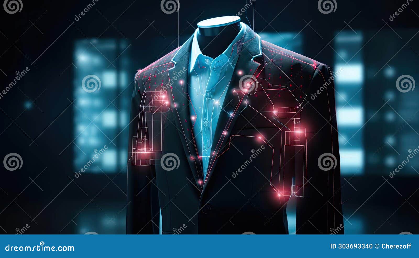 Hologram of smart clothes stock illustration. Illustration of ...